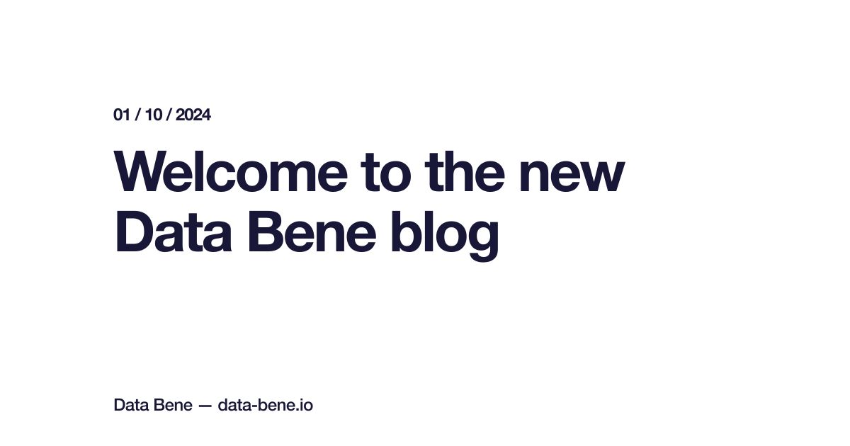 Welcome to the new Data Bene blog